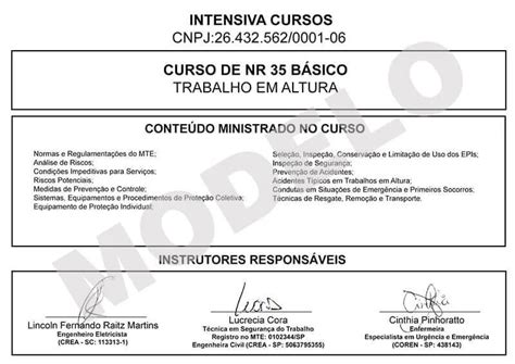 Curso De NR 10 E NR 35 Online Certificado Intensiva Cursos