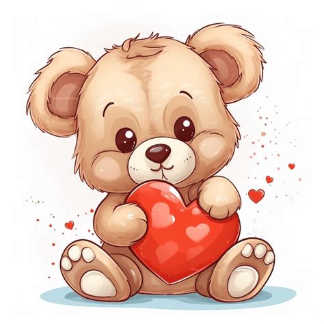 How To Draw A Cute Teddy Bear Holding A Heart