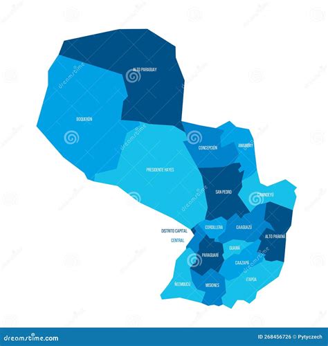 Paraguay Political Map Of Administrative Divisions Stock Illustration