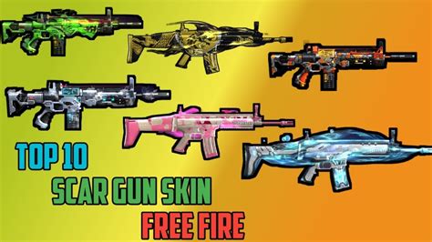 TOP 10 SCAR GUN SKIN IN FREE FIRE BEST SCAR GUN SKIN IN FREE FIRE