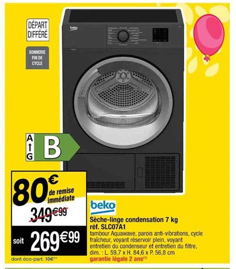 Promo S Che Linge Condensation Kg Beko Chez Cora Icatalogue Fr