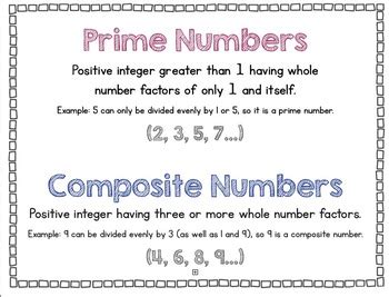 Prime And Composite Number Anchor Chart By Caitlinandshannon Tpt