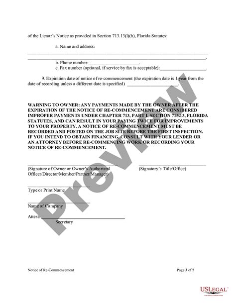 Fort Lauderdale Florida Notice Of Recommencement Form Construction