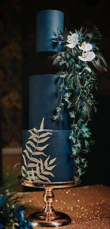 Beautiful Wedding Cakes In Navy Blue Cake