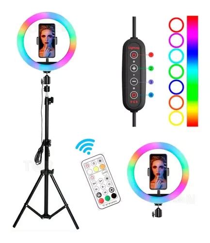Aro Luz Led Cm Tripode Metros Control Rgb Multicolor Env O Gratis