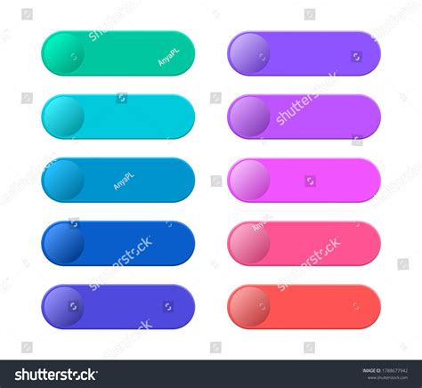 Collection Blank Template Web Buttons Modern Stock Vector Royalty Free