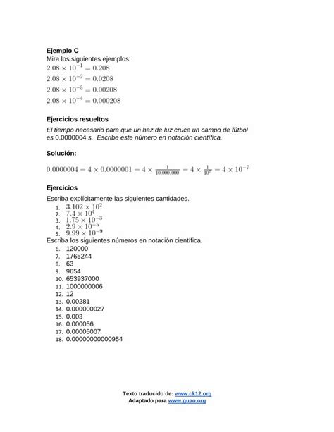 PDF Notación científica Notación Texto traducido de Adaptado para