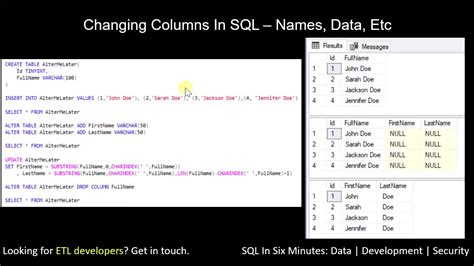 Changing Column Data Types Or Values In T SQL Or SQL YouTube