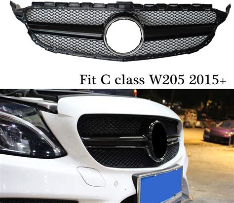 Amazon AMG C63 Style Front Hood Grille Mesh For Mercedes Benz C
