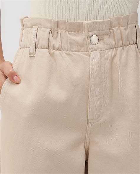 Riachuelo Calça jeans color feminina bolso cargo bege AK by Riachuelo