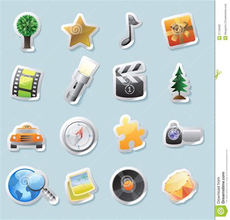 Iconos De La Etiqueta Engomada Para La Hospitalidad Ilustración del