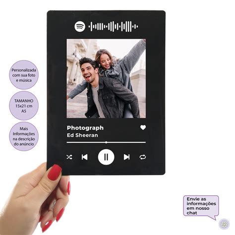 Placa Spotify Acrílico Black Personalizada Tamanho A5 Elo7