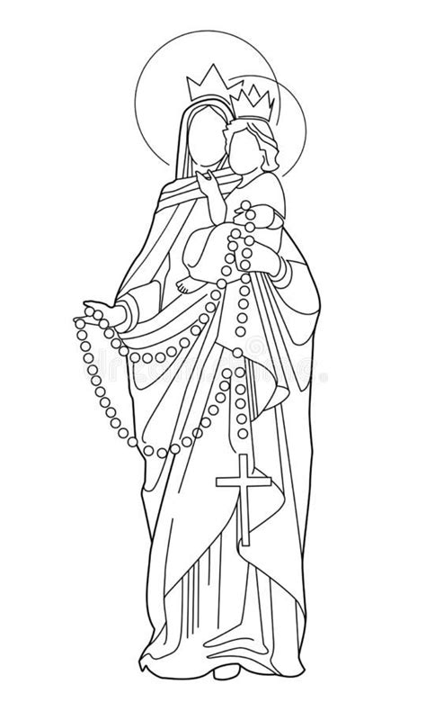 Our Lady Of The Rosary Vector Illustration Vector Illustration Or