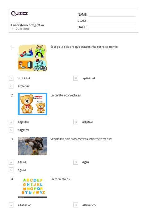 Orden Alfabetico Hojas De Trabajo Para Grado En Quizizz Gratis