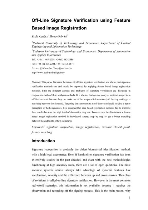 pdf off line signature verification using feature based image registration