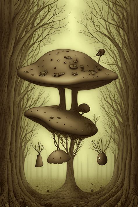 Muschroom Forest Bird Love Dwarf By John Kenn Mortensen Creative Fabrica