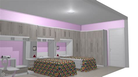 QUARTO PROJETADO ADENILDE SDMA De Rodrigo Planta 3D Mooble Henn