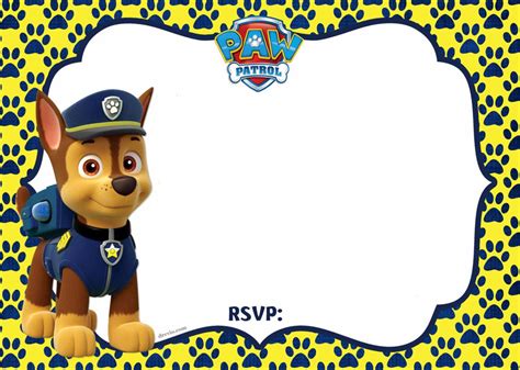 Free Free Printable Paw Patrol Chase Invitation Template Free