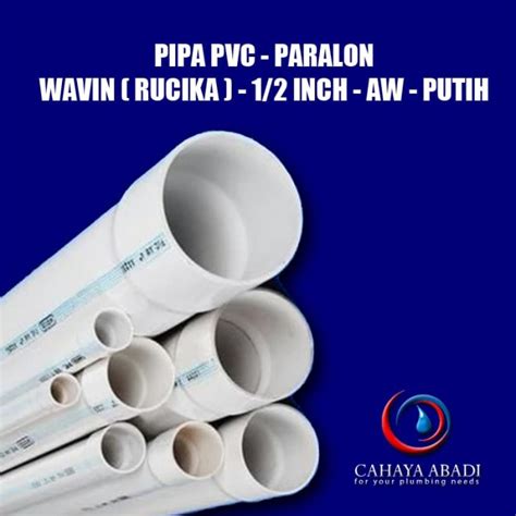 Jual GROSIR PIPA AIR PVC RUCIKA 1 2 INCH AW PUTIH Kab