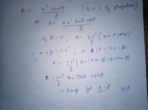 a projectile has the same range for two angles of projection if times of flight in both cases