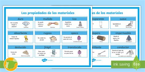 Póster Las propiedades de los materiales teacher made