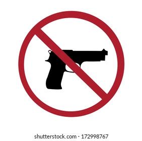 No Weapon Sign Sign Prohibited Gun Stock Vector Royalty Free