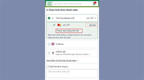 C Ch Thanh To N N H Ng B Ch H A Xanh Online B Ng Th Visa Master Jcb