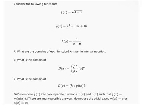 solved consider the following functions f x 4−x