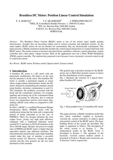 pdf brushless dc motor position linear control simulation