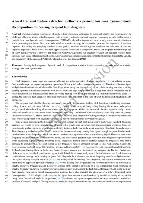 pdf a local transient feature extraction method via periodic low rank dynamic mode
