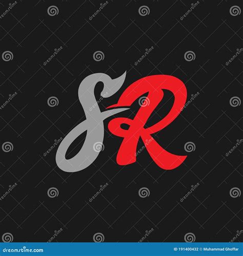 SR Logotype Company Letter Design Vector SR Monogram Logo Design Stock