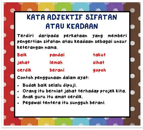 KATA SIFAT ADJEKTIF I NOTA BAHASA MALAYSIA