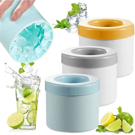 Bac À Glaçon Silicone Avec Couvercle Seau À Glace En Silicone Mini