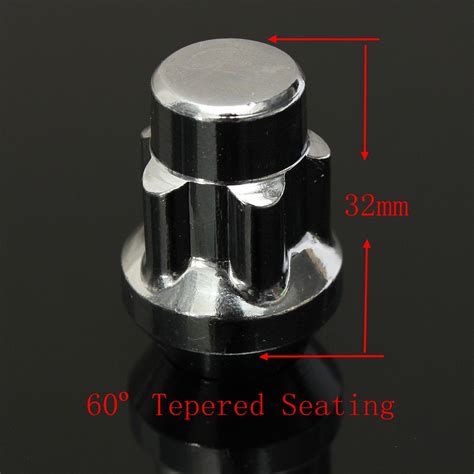 1 Set Lock Alloy Wheel Anti Theft Nuts Bolts With Key 60 Degree Taped