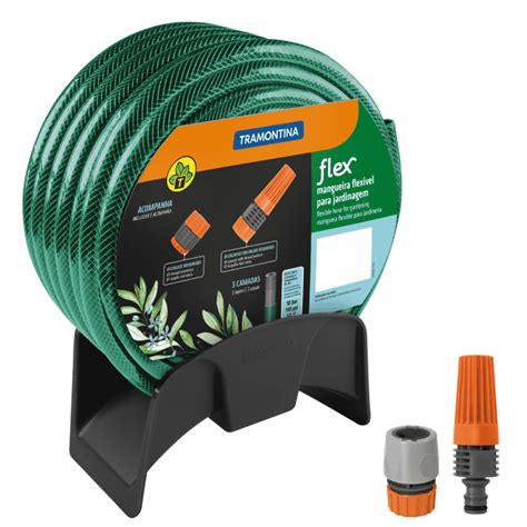 Mangueira Flex Tramontina Verde Em PVC 3 Camadas Engate Rosqueado
