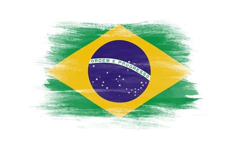 Bandera De Brasil Trazo De Pincel Bandera Nacional Foto Premium
