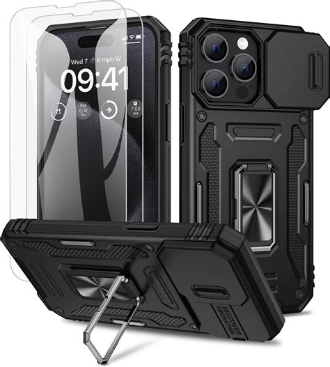 Doeshine Coques pour iPhone 15 Pro Max 2 Protecteurs D écran avec