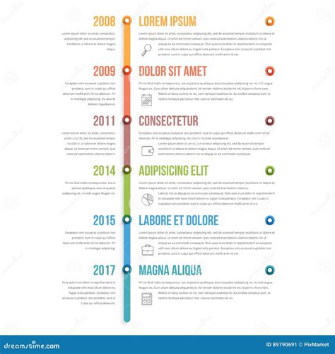 Vertical Timeline Infographics Stock Vector Illustration Of
