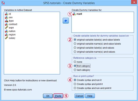 spss create dummy variables for regression tool