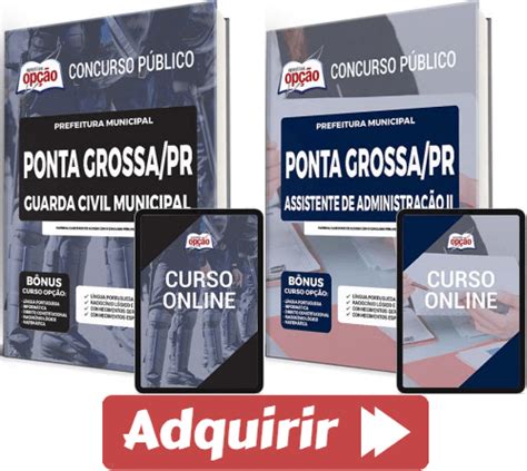 Apostilas Concurso Prefeitura Ponta Grossa PR 2022 Cargos