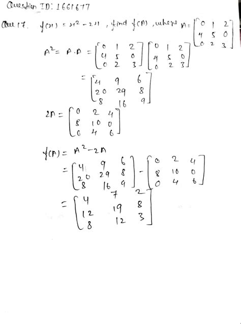 if f x x {2} 2x f a where a begin{bmatrix}0 and 1 and 2 4 and 5 and 0 0 and 2 and 3end{bmatrix}