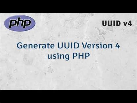 How To Generate Uuid Version Using Php Youtube
