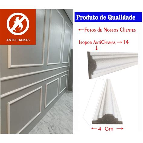 Boiserie De Isopor 30 Metros Roda Meio Friso Acabamento No Meio Da