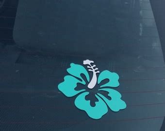 Lu Coco Creations Hibiscus Flower Color Red 5 0 Vinlyl Decal Etsy