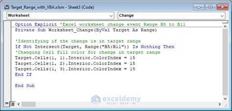 How To Use The Excel VBA Target Range 4 Examples