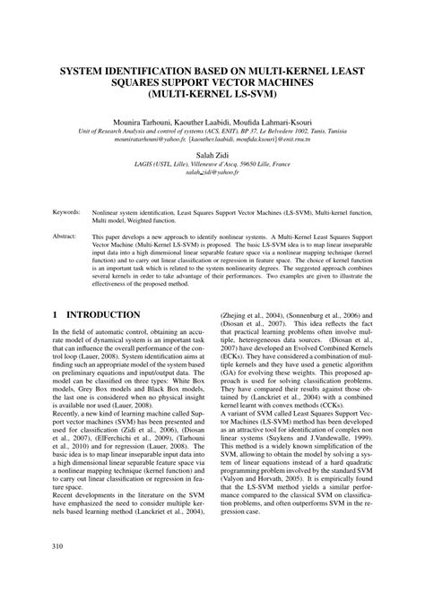 pdf system identification based on multi kernel least squares support vector machines multi