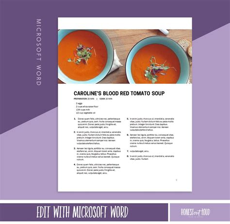 DIY Recipe Book Microsoft Word Google Doc Kitchen Printables Binder