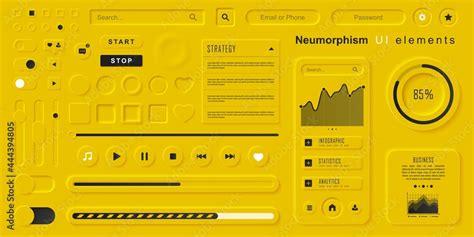 User Interface Elements For Mobile App Neumorphism User Interface