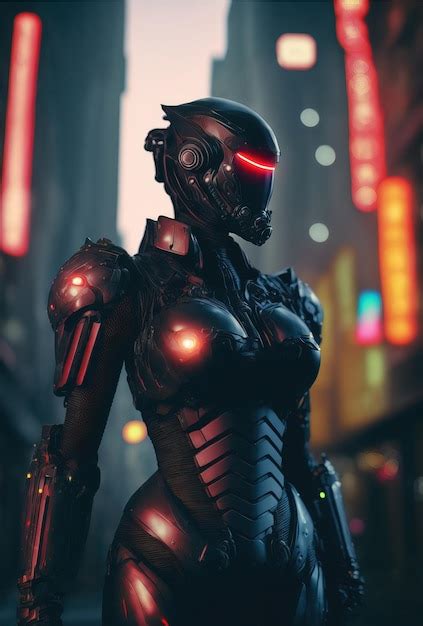Premium Photo D Illustration Of Science Fiction Cyborg Female In