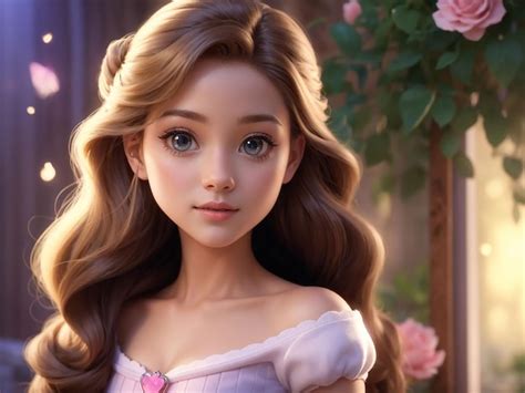 Personaje De Dibujos Animados Hermosa Princesa Linda Chica Foto Premium